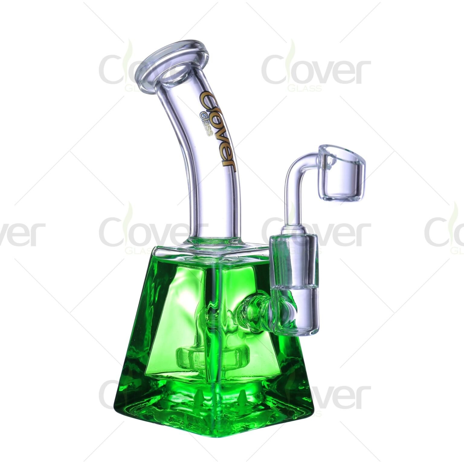 7.5-Inch Pyramid Glycerin-Infused Glass Dab Rig | 14mm Female Joint ...