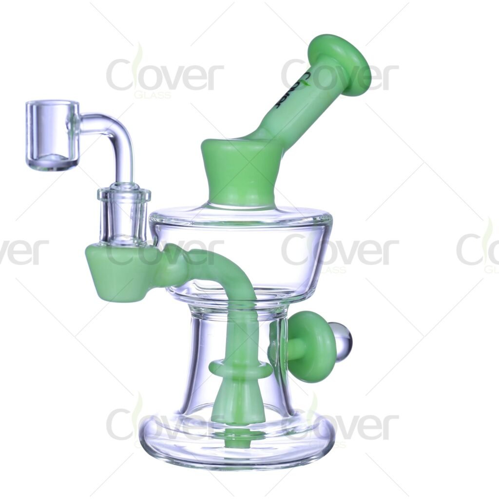 Clover Glass 14mm Female Joint 5.9-Inch Ball Spinner Dab Rig with ...