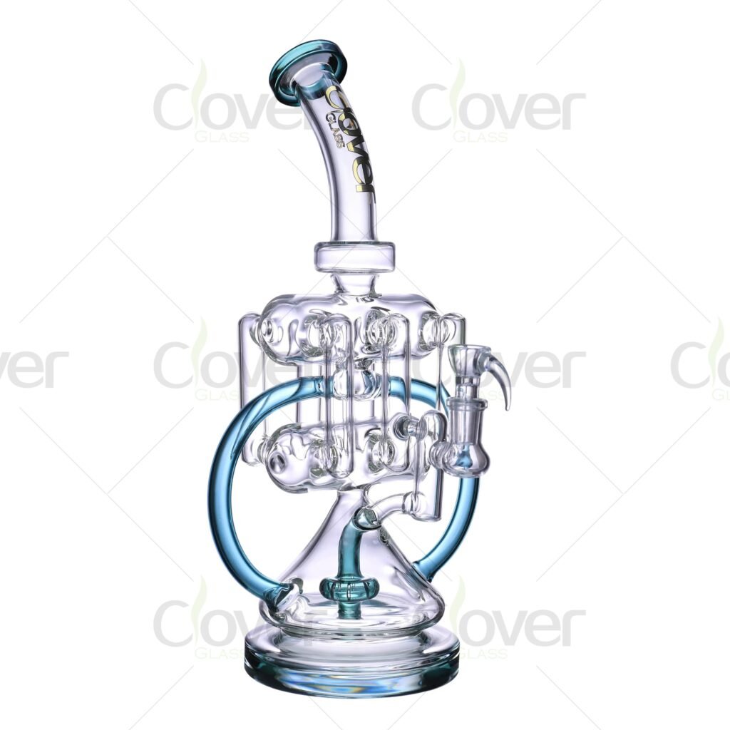 13.38-inch Dual-Chamber Recycler Dab Rig – Unique Artistic Design, 14mm ...