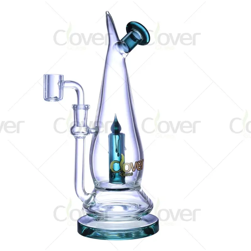 10-Inch Cone-Shaped Clover Glass Dab Rig with Candle Filter – 14mm ...