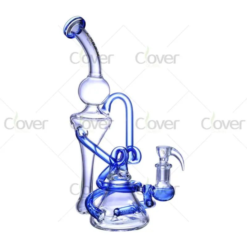 12.2” Spiral Recycler Dab Rig – Unique Artistic Glass, 5mm Thick ...