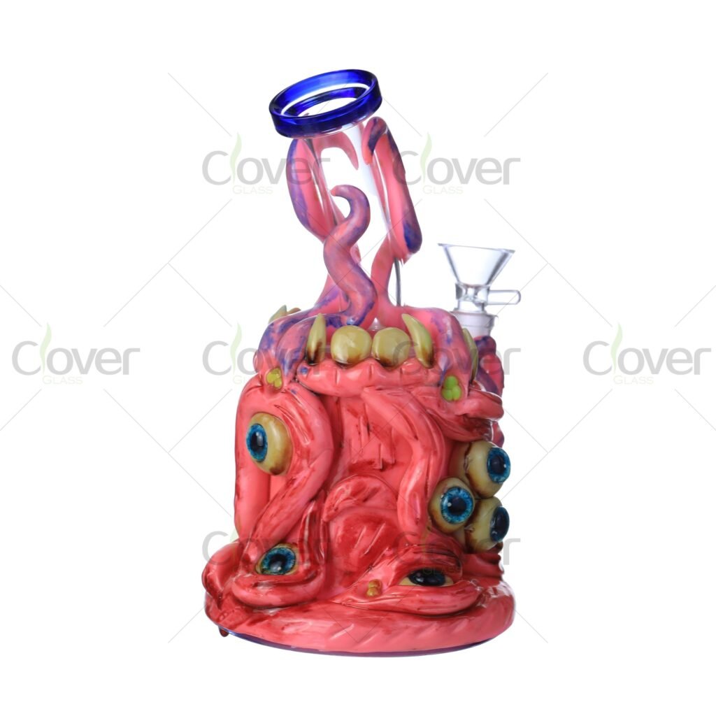 Glow Multi-Eye Tentacle 3D Painted Bong – 7.87" Thick Glass Water Pipe ...